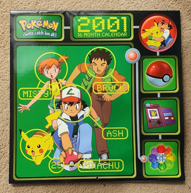 📆 POKEMON 2001 16 Month Danilo Calendar Pikachu Nintendo Anime ...