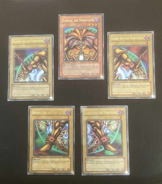 YU-GI-OH! EXODIA DIE VERBOTENE, LOB-G097-101, komplettes Set EUR 40,00 ...