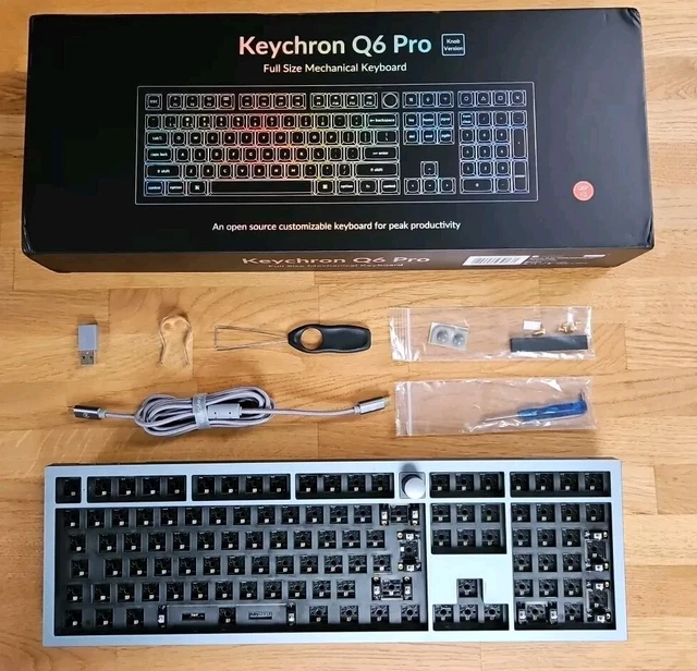 KEYCHRON Q6 PRO ISO Fullsize Knob Version Barebone Grey Wireless RGB ...