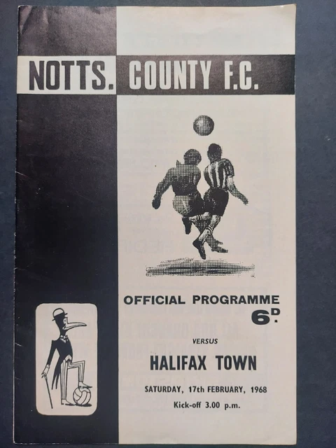PROGRAMME DE FOOTBALL Notts County v Halifax Town (Division 4) 17/02 ...