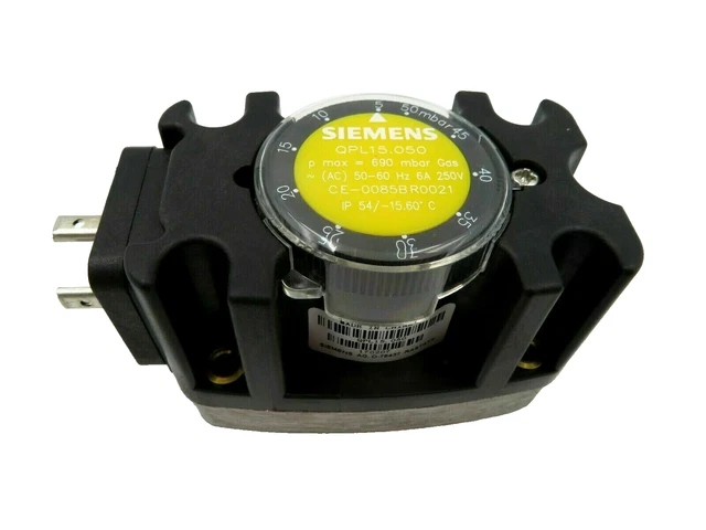 SIEMENS GAS DRUCKREGLER / gas pressure switch 5-50mbar QPL15.050 6A AG ...
