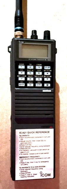ICOM IC-A21 HANDHELD VHF Air Band Radio Transceiver Navicom clean ...