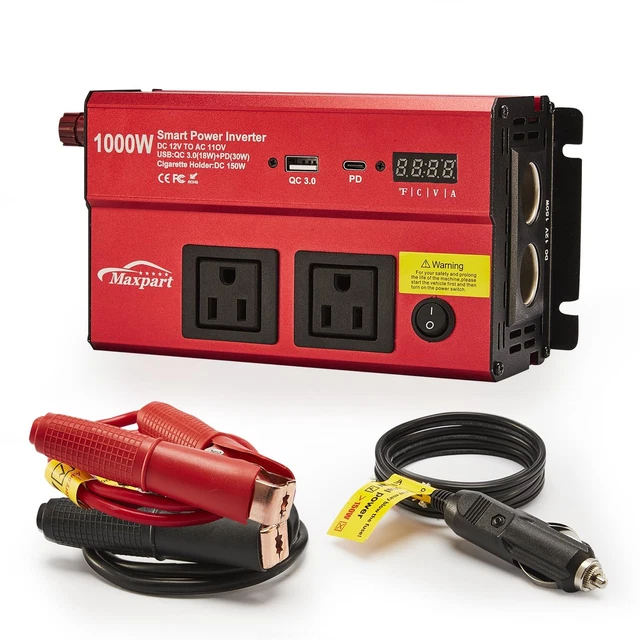 CAR 1000W INVERTER,12V DC to 110v Power Inverters for Vehicles 1000 ...
