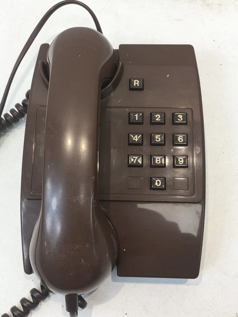 VINTAGE 80S BROWN BT Telecom Corded Telephone £9.99 - PicClick UK