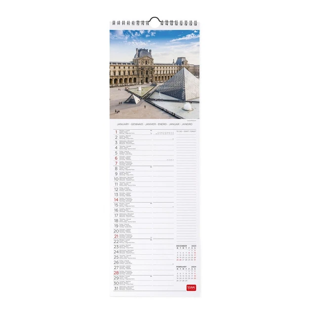 CALENDARIO 2024 PARIS Legami da parete verticale cm 16x49 EUR 11,95 ...