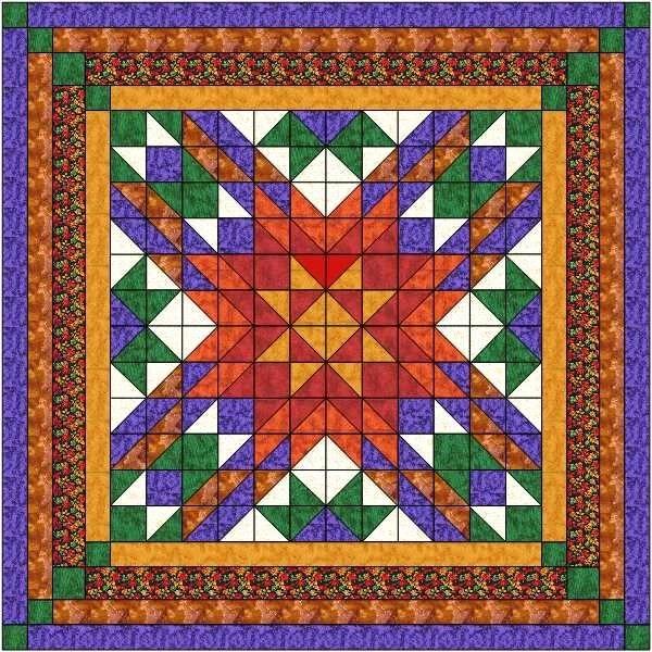 QUILT KIT AUTUMN Star Queen/Precut/Ready to Sew/Tonals and Autumn ...