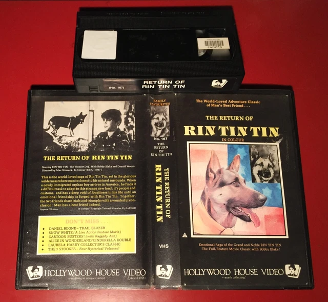 THE RETURN OF RIN TIN TIN vhs Hollywood House Video classic 40s family ...