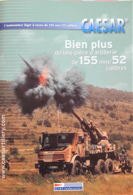 CAESAR CANON ARTILLERIE Obus de 155 mm Armée de Terre Brochure RARE ...