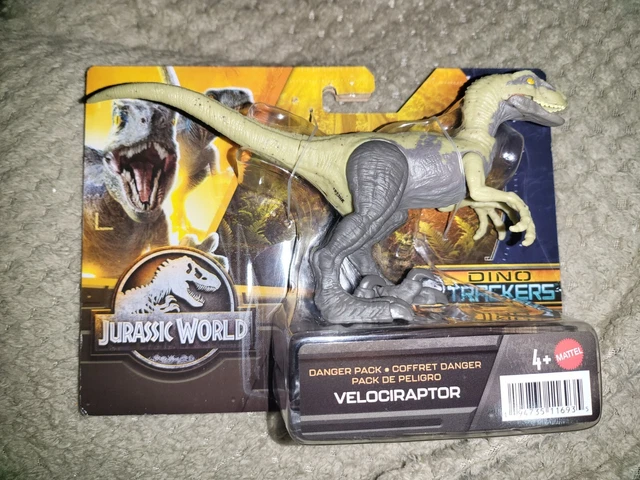 FIGURINE DINOSAURE MATTEL Jurassic World Danger Pack Velociraptor Dino ...