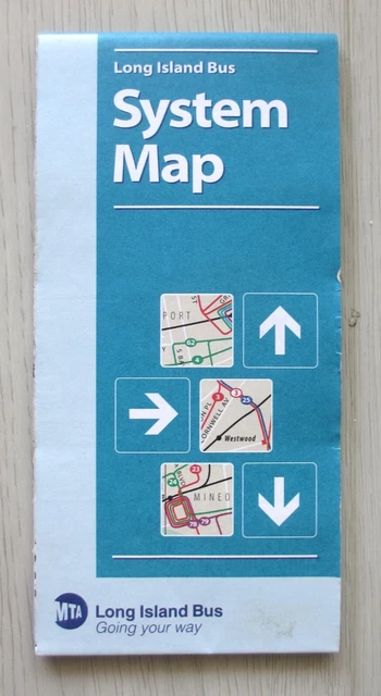 VINTAGE 1994 LONG Island Bus System Map Nassau County New York Suburbs ...