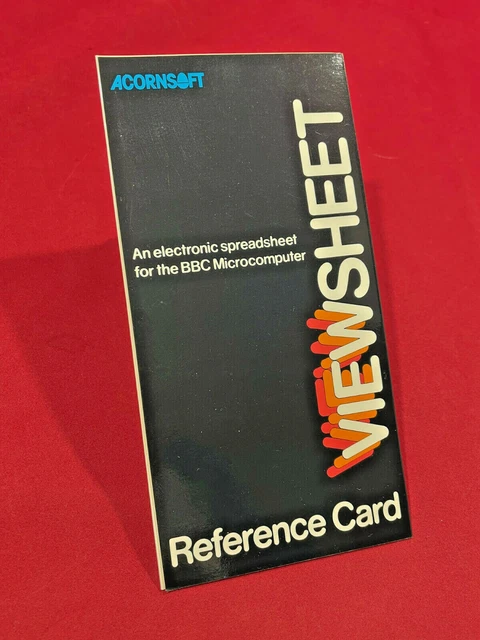 REFERENCE CARD FOR Acornsoft VIEWSHEET for BBC Micro, Master etc £5.99 ...