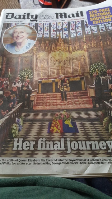QUEEN ELIZABETH II Funeral Daily Mail UK Newspaper 20/09/22 Historic ...