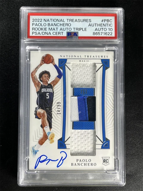 2022-23 NATIONAL TREASURES Paolo Banchero Triple Patch RC RPA /99 PSA ...