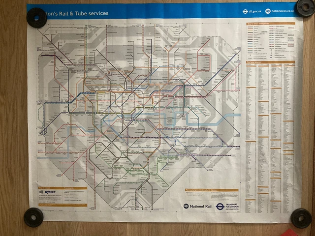 GENUINE TFL LONDON Underground Station Map - May 2018 EUR 85,23 ...