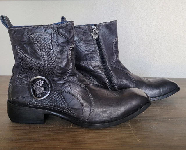 MEN'S MARK NASON Darell Black Ankle Dragon Boots 10 Made In Italy NEW £ ...