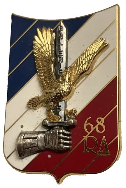 INSIGNE MIL. ARTILLERIE : " 5°Batterie Du 68°Ra " Drago 1 Ep. Col.n.o ...