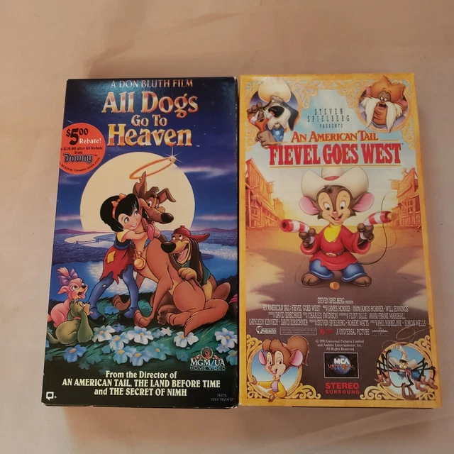 AN AMERICAN TAIL Fievel Goes West VHS 1991 All Dogs Go To Heaven VHS ...