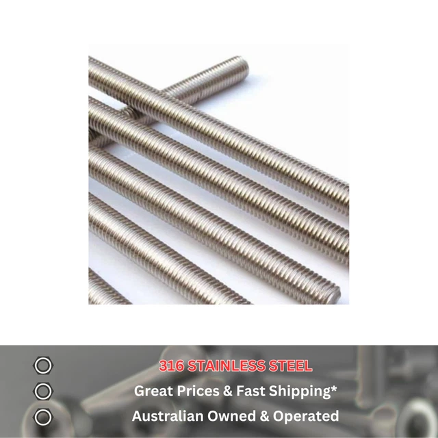 M3 M4 M5 M6 M8 M10 M12 M14 M16 M20 Allthread Threaded Rod 316 Stainless Steel $25.00 - PicClick AU