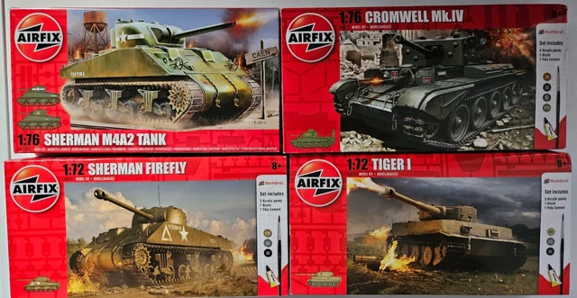 4 AIRFIX TANKS Unmade Sherman Firefly M4A2 Tiger I Cromwell Mk.IV Model ...