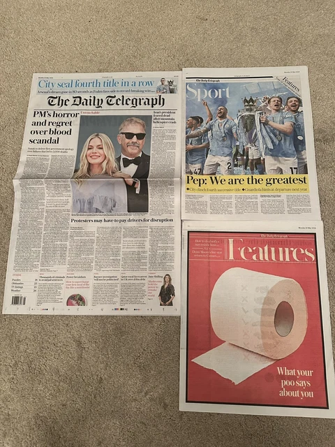 THE DAILY TELEGRAPH 20th May 2024 20/5/24 Kevin Costner & Manchester ...