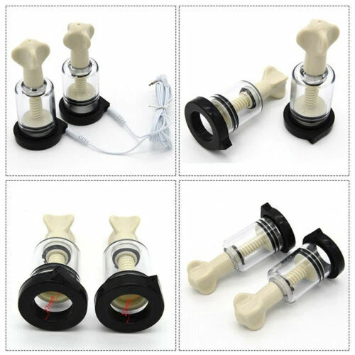 FEMALE E-STIM SHOCK Pump Device Belt Breast Cup Suction Pump Enlarger ...