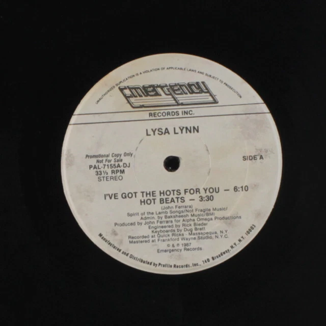 LYSA LYNN : i've got the hots for you Emergency Records 12" single EUR ...