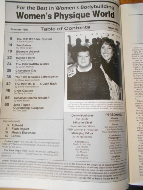 WOMEN'S PHYSIQUE WORLD bodybuilding muscle magazine LISA LORIO Summer ...