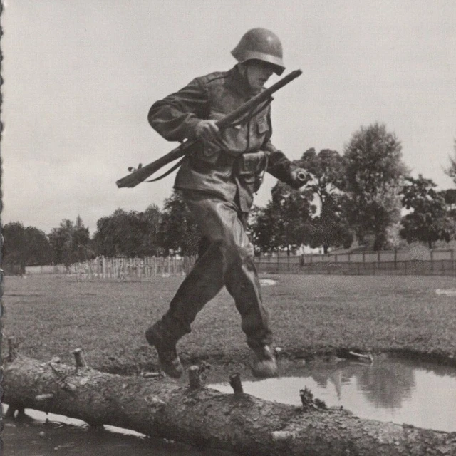 1940S RPPC WW2 WWII Swiss Army Infantry Division Soldier Cross Obstacle ...
