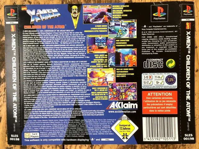 X-MEN CHILDREN OF The Atom - Jaquette Arrière Originale Ps1 Pal Euro ...