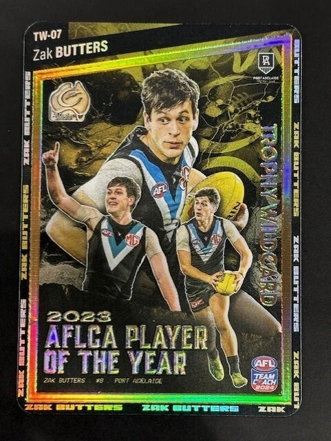 2024 AFL TEAMCOACH Gold Trophy Wildcard TW-07 Zak Butters Port Adelaide ...