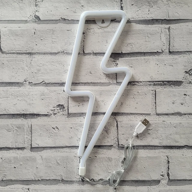 LIGHTNING SHAPED PINK Neon Light - USB Operated £5.45 - PicClick UK