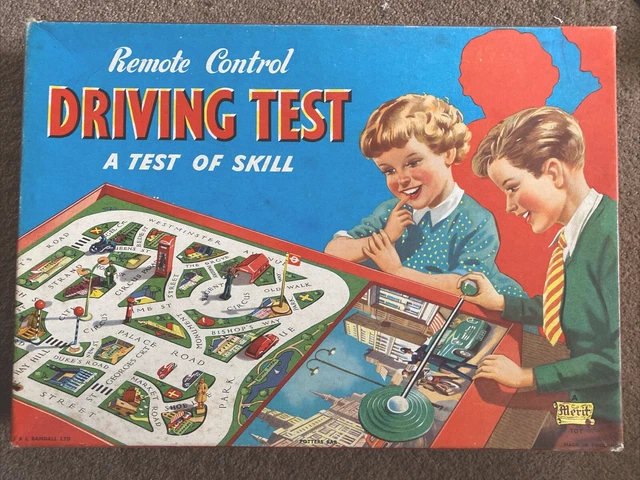 VINTAGE TABLE TOP game merit toy remote control driving test J&L ...