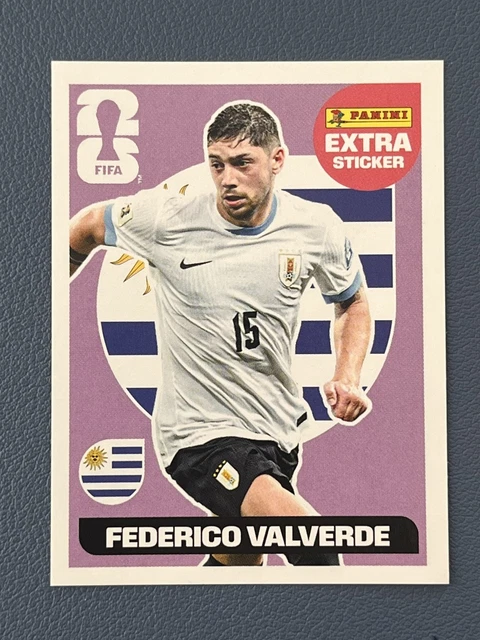 PANINI WM 2026 Extra Sticker Federico Valverde Lila/ purple World Cup ...