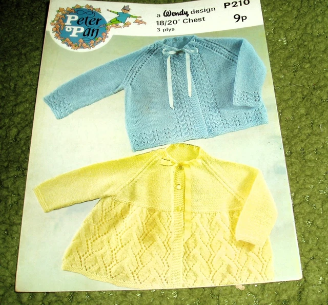 ORIGINAL VINTAGE WENDY PETER PAN KNITTING PATTERN No. P210, BABY'S ...