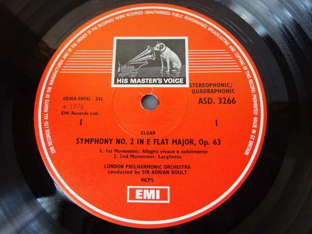 ELGAR - SYMPHONY NO 2 LP, London P/O, Adrian Boult, EMI ASD 3266 EUR 4 ...