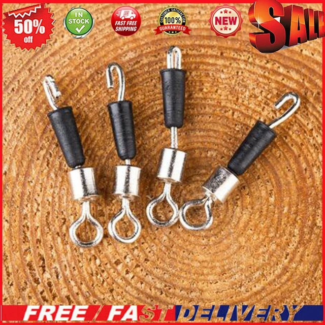 50X FISHING BEARING Rolling Swivel Solid Ring Fast Link Hook Connectors ...