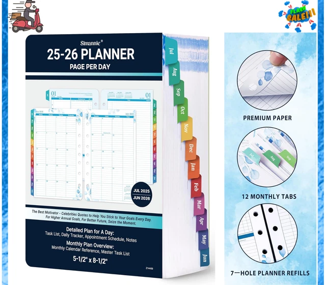 PLANNER REFILLS - Planner Refills 2025-2026, July 2025 - Jun 2026, 2 ...