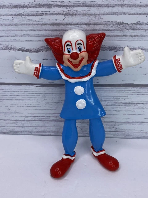 LARRY HARMON'S BOZO The Clown 1987 Bendable Rubber 6" Tall Toy Figure ...