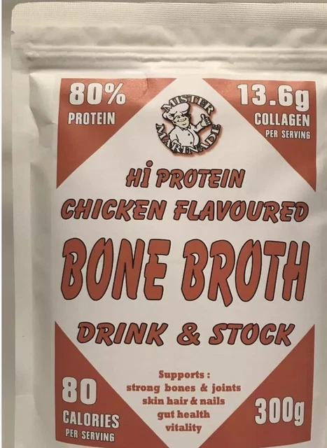 HI PROTEIN BONE BROTH Chicken Drink & Stock, Natural Protein & Collagen ...