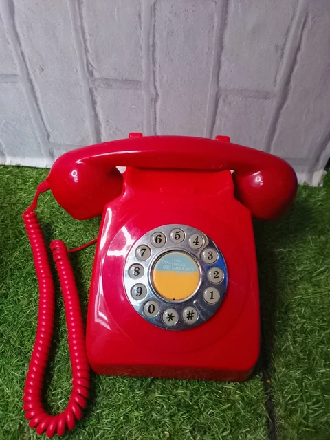 RED RETRO STYLE Push Button Telephone £25.00 - PicClick UK