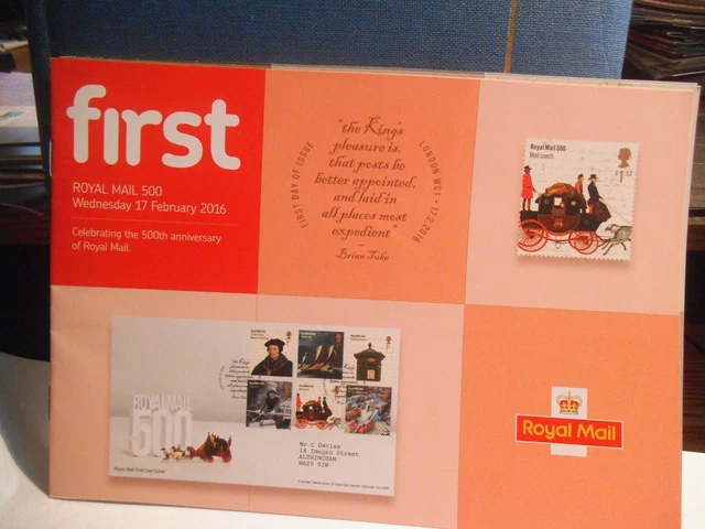 ROYAL MAIL FIRST preview booklet Royal mail 500 2016 (no stamps) £1.50 ...