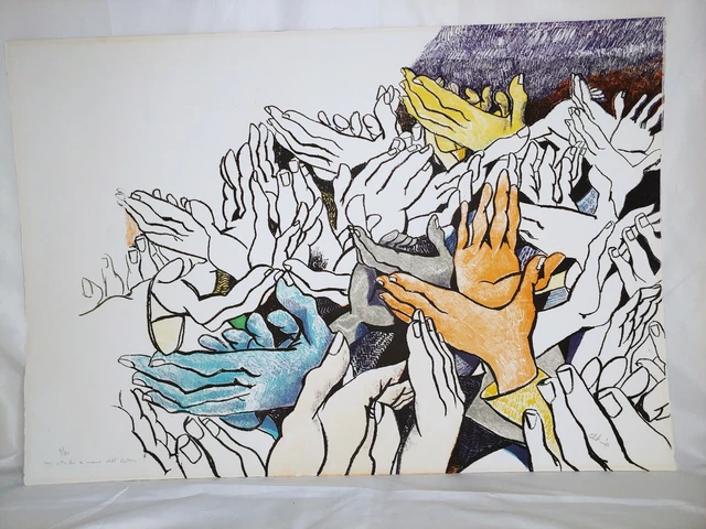 ENNIO CALABRIA LITOGRAFIA Colorata A Mano Con Certificato Di Garanzia ...