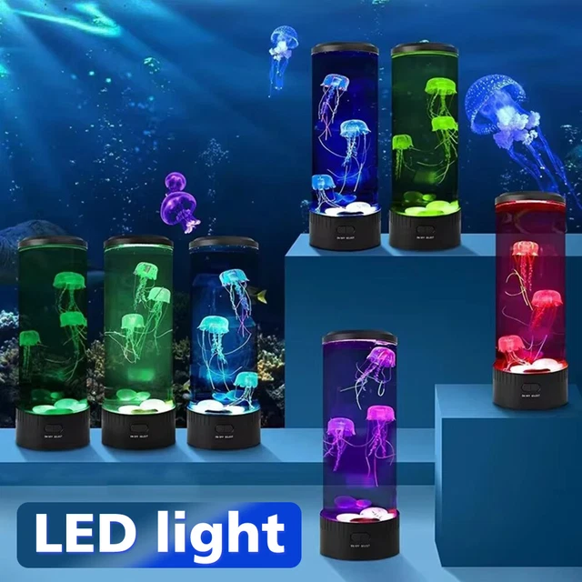 JELLYFISH LAVA LAMP Aquarium Fish Tank LED Mood Color Changing Night ...