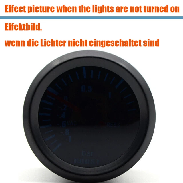 INDICATORE DI PRESSIONE di carica universale 52mm 12V LED digitale auto modifica veicolo turbo ...