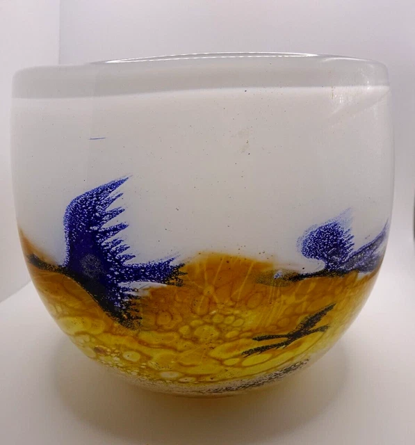 SIGNED SEVERIN BRORBY Hadeland Glass HEAVY Flying Geese Bowl Vase £141. ...