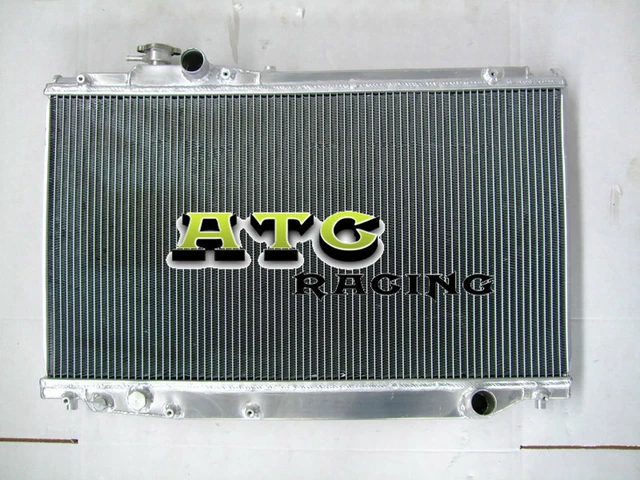 FOR TOYOTA SUPRA MK4 JZA80 2JZ-GTE Aluminum Radiator Twin Turbo Manual ...