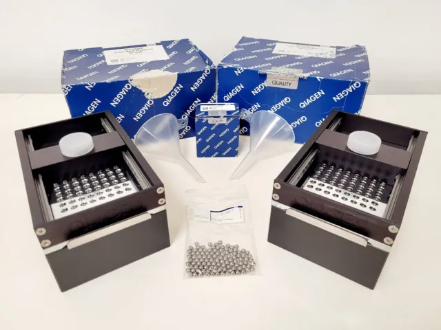 PAIRE DE QIAGEN Tissuelyser 5mm Perle Distributeur 96 Récipient Labo ...