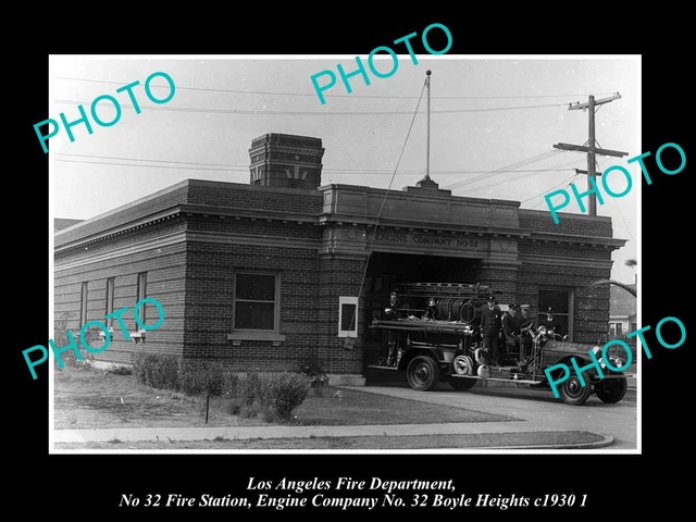 OLD PHOTO LOS ANGELES FIRE DEPARTMENT LAFD No 32 STATION BOYLE HEIGHTS ...