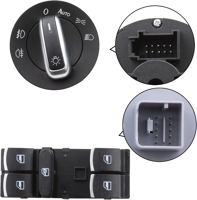 6X LIGHT SWITCH mirror set power window switches for VW Golf 5 6 Passat ...