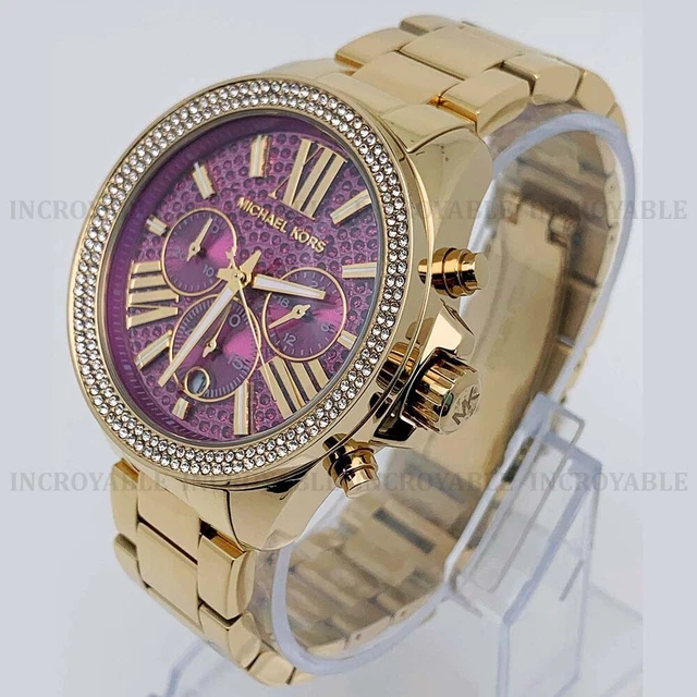 NEUF MICHAEL KORS MK6290 Wren Pave Chronographe Cristal Cadran Montre ...